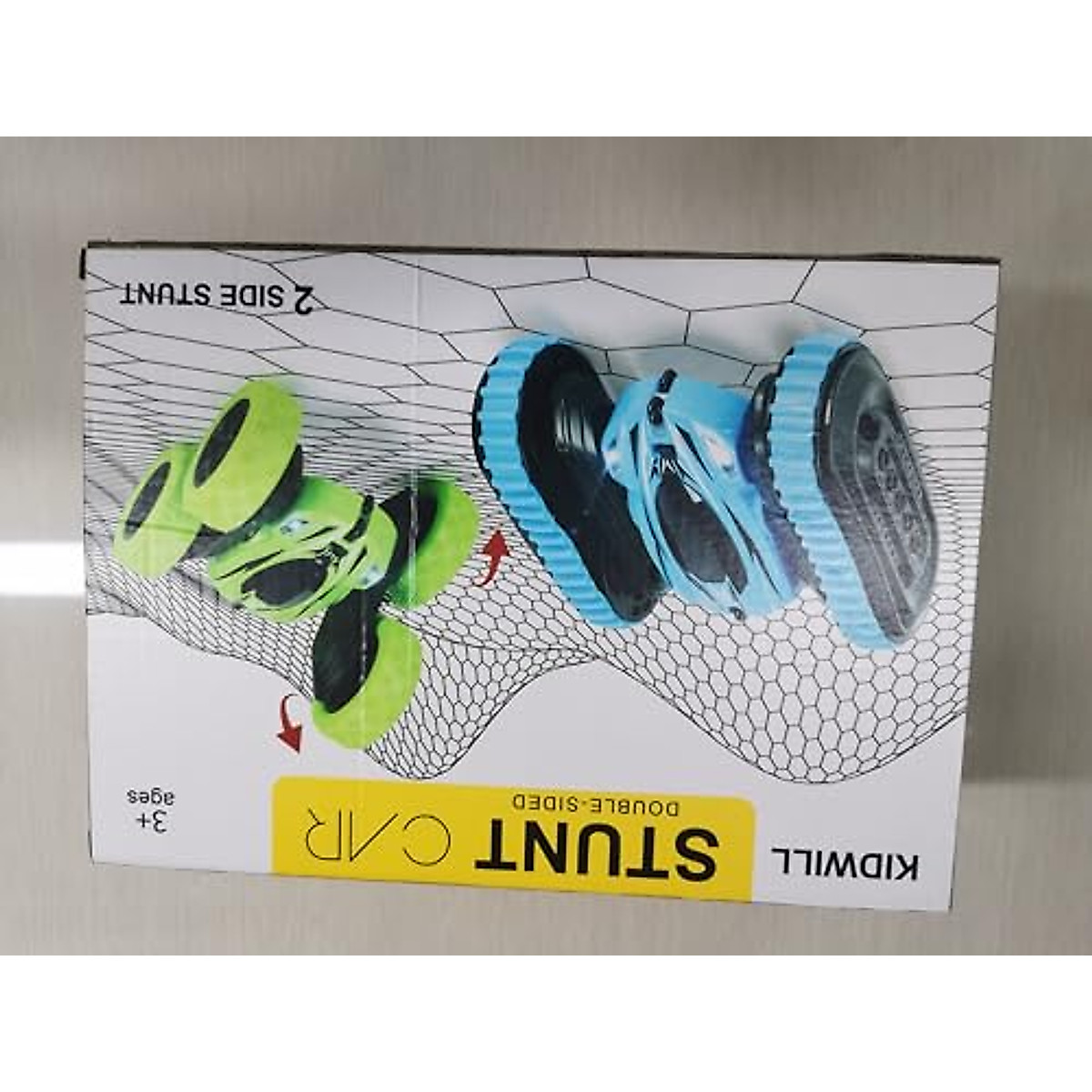 2-in-1 Remote Control Car, Rechargeable Remote Control Crawler for Kids Age 3 Years and up, Changeable Wheels, Double-Side 360° Flips, LED Headlights, Fast Stunt Toy Race Cars for Toddlers-Blue