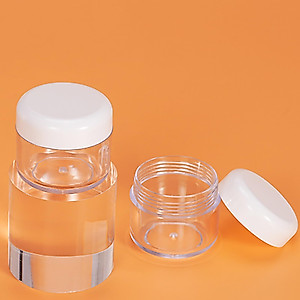 24 Pcs 15ml/0.5oz​ Cosmetic Jars with Lids,Plastic Jars Round Clear Cosmetic Container Jars with White Lids, Plastic Slime Jars for Beauty Product, Lotion, Cream, Travel Storage (White Lid)