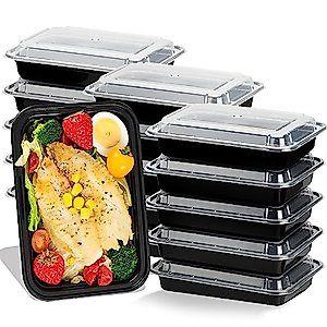Moretoes 15 Pack 28Oz Meal Prep Containers Reusable, Disposable Food Storage, Plastic Containers for Lunch-Microwave, Freezer, Dishwasher Safe