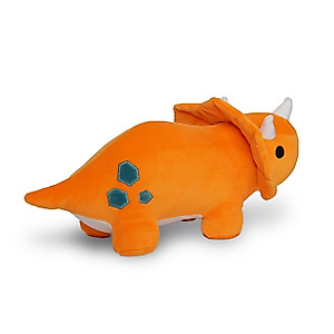 Avocatt Orange Dinosaur Triceratops Plushie - 10 Inches Stuffed Animal Plush Dino - Plushy and Squishy Dinosaur with Soft Fabric and Stuffing - Cute Toy Gift for Boys and Girls
