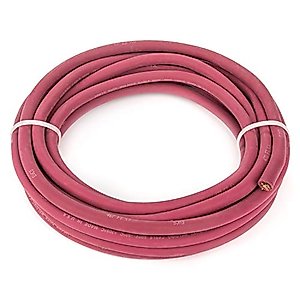 EWCS 2 Gauge Premium Extra Flexible Welding Cable 600 Volt - Red - 10 Feet - Made in the USA