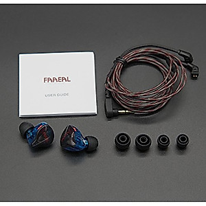 FAAEAL Earphones FMS Armature Dual Driver in-Ear Wired Headphones Detachable HiFi 1DD 1BA Bass Audio Monitors Noise Isolating Music Sports Earbuds Headset