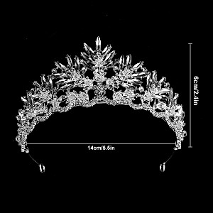Vintage Baroque Crown Bridal Wedding Crown Crystal Tiara and Crowns Princess Wedding Crown Rhinestone Birthday Tiaras Pageant Headband Bride Hair Accessories for Women and Girls (Black)