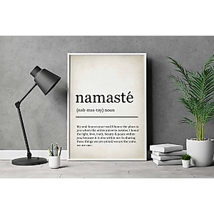 Namaste Definition Poster Yoga Zen Unframed 8x10 inc. Print Meditation Wall Art Gift for Yogi Yoga Studio Living Room Bedroom Decor Picture Wall Hanging Painting