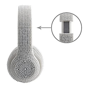 Wireless Express Bluetooth Headphones - Foldable Bluetooth Headset - Lightweight Headphones - Adjustable On-Ear Headphones - Fashion Bluetooth Headphones with Microphone (Pearl)