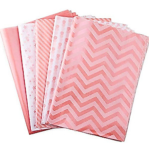MR FIVE 50 Sheets Pink Gift Wrapping Tissue Paper Bulk,20" x 28",Tissue Paper for Gift Bags,DIY and Craft,Wrapping Paper for Weeding,Baby Shower,Birthday,Holiday