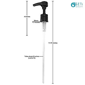 Geti Beauty Liquid Dispenser Pump – Black 3-Pack Liter 33.8 oz Pump Dispenser – Fits Liter Size Shampoo, Conditioner, Soap and Lotion Bottles – Non-Slip Design – 28/410 4cc Output