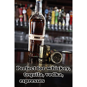 Caliber Gourmet 50 Caliber Shot Glasses - Set of 2, Gold