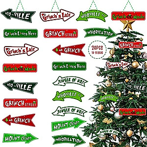 Christmas Tree Decorations Christmas Tree Ornaments - 20PCS Christmas Tree Hanging Ornament Whoville Christmas Ornaments Decorations for Christmas Tree Indoor Home Decor