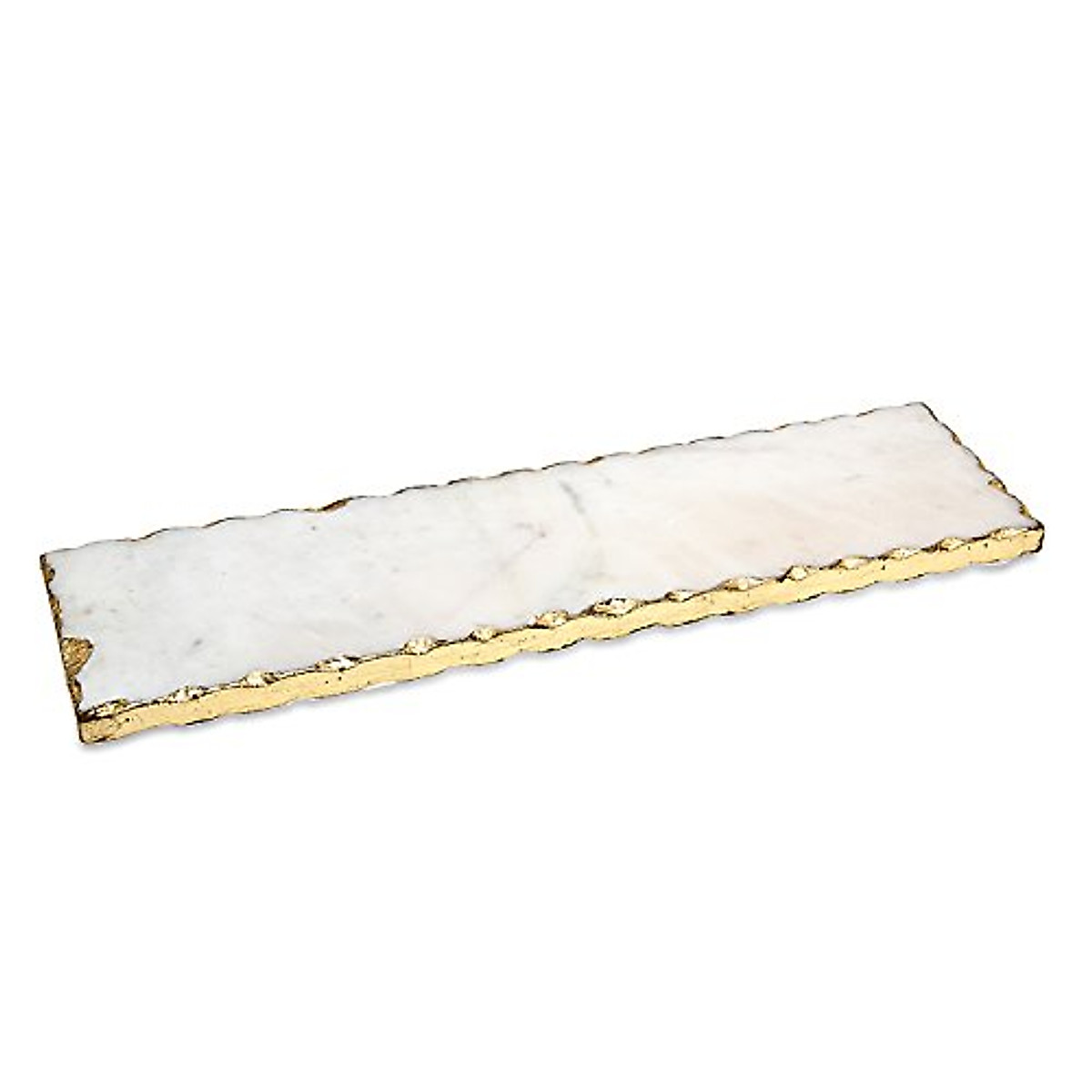 Godinger Silver Art Stone Rect Tray Gold Edge
