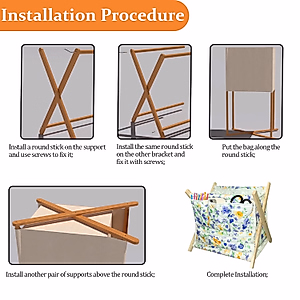 Gkesgm Yarn Storage Organizer for Yarn Skeins，Crochet Bag Organizer for Crochet Hooks Knitting Needles，Crochet Accessories, Crocheting & Knitting Gifts，(Flower-Purple) Yarn Holder Self Installation