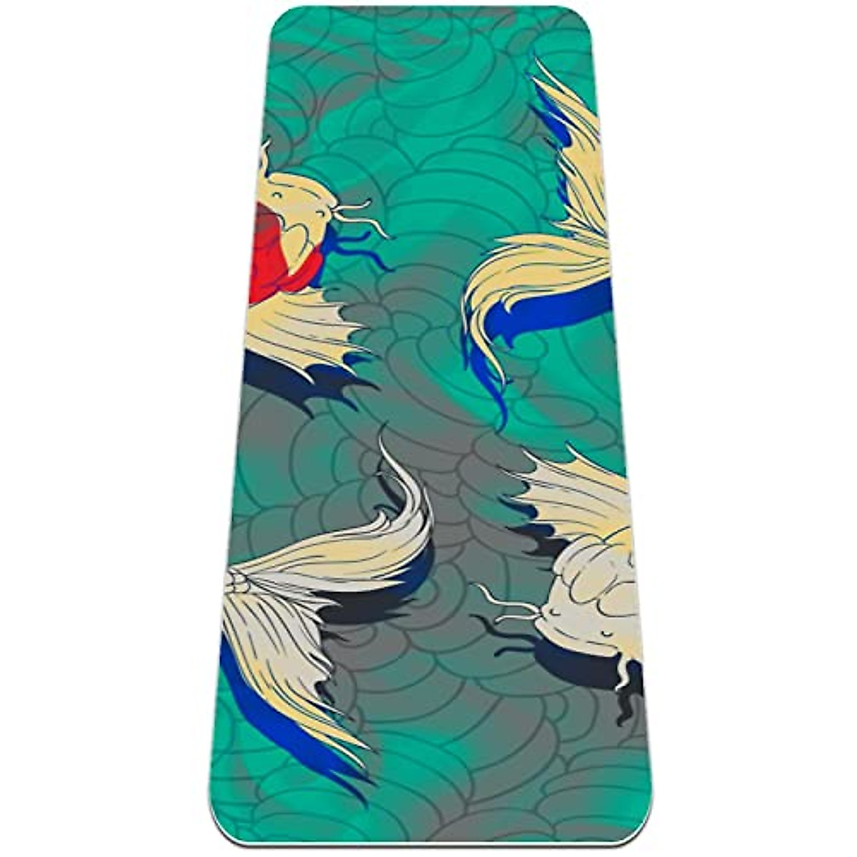 Yoga Mat, Yoga Mats for Home Workout, Workout Mat, Exercise Mats, Pilates Mat, Fish Carp Colorful