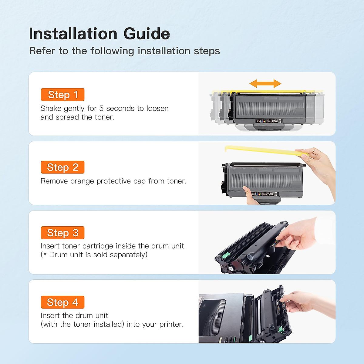 E-Z Ink (TM) Compatible Toner Cartridge & Drum Unit Replacement for Brother TN360 TN330 DR360 DR-360 High Yield Compatible with DCP-7040 DCP-7030 MFC-7840W HL-2140 MFC-7340(2 Toner, 1 Drum Unit)