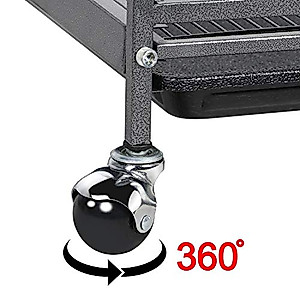 Yaheetech Multi Levels Rolling Large Ferret Cage - 52-inch Pet Chinchilla Bunny Squirrels Cage Small Animals Hutch w/ 3 Front Doors/Bowl/Water Bottle Black