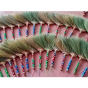 SKENNOVA - 1 Piece of 17 inch Tall of Asian Broom Thai Vintage Dusting Brush Grass Broom Handmade for Sweeping Dirt Dust Garbage