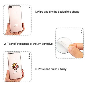 BF2JK Three Pack Cell Phone Ring Holder - Finger Ring & Stand for Smartphones,Tablets,Pads and Most Cases (Except Silicone/Leather) - Hummingbird Preety Flowers Pink Rose