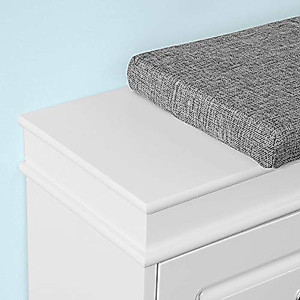 Haotian FSR64-W, White Storage Bench with Drawers & Padded Seat Cushion, Hallway Bench Shoe Cabinet Shoe Bench