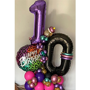 40 Inch Purple 1 Balloon for First Birthday, Purple One 1st Number Balloon Birthday Decorations for Girl Boy Toddler Baby, 10th 21st, Giant Number 1 Balloon