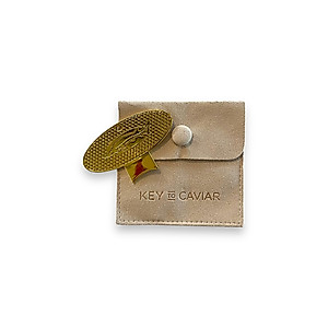 Caviar Key Tin Opener - Caviar Accessory (Oval Gold, 2 x 1)