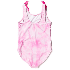 Barbie Little Girls One Piece Bathing Suit Tie Dye Pink 6