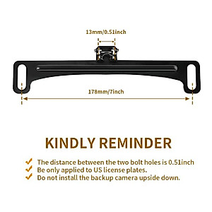 Universal Reverse Camera Metal Bracket, Backup Camera Bracket for Dash Cam Mirror Camera Kit, Stable Car Rear View Camera License Plate Bracket Mount Only for US License Plate