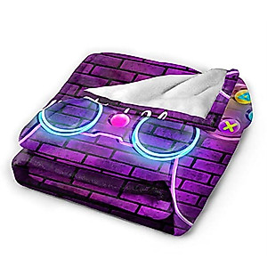 DICKDUN Personalized Gamer Throw Blanket, Custom Blanket with Text Name, Customized Flannel for Adult Kids Birthday Christmas Halloween New Year Mothers Fathers Valentines Day Gift 60 x 80 inches, In