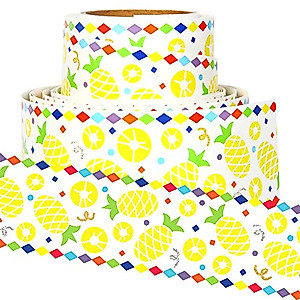Youngever 52.5 ft Bulletin Board Borders for Classroom Decoration, Pineapple Summer Theme Straight Border Trim