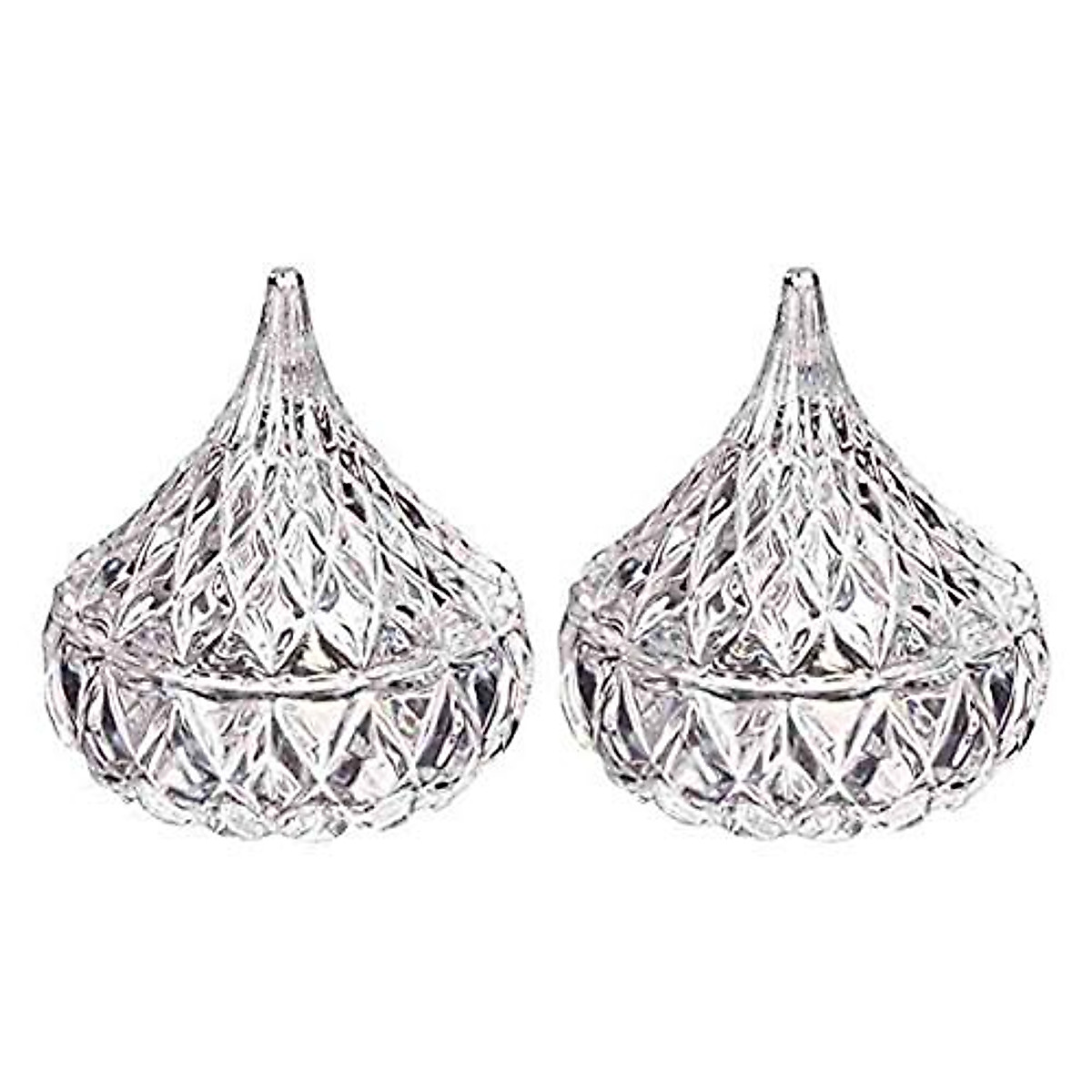 UrChart Crystal Heart Sugar Box Glass Candy Chocolate Jar Jewelry Trinket Holder for Marriage Proposal Ring (Box for Hersheys Kiss)