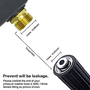 Twinkle Star Pressure Washer Gun, M22 14mm Fitting, 3000 PSI with 4-Color Pressure Water Washer Nozzles