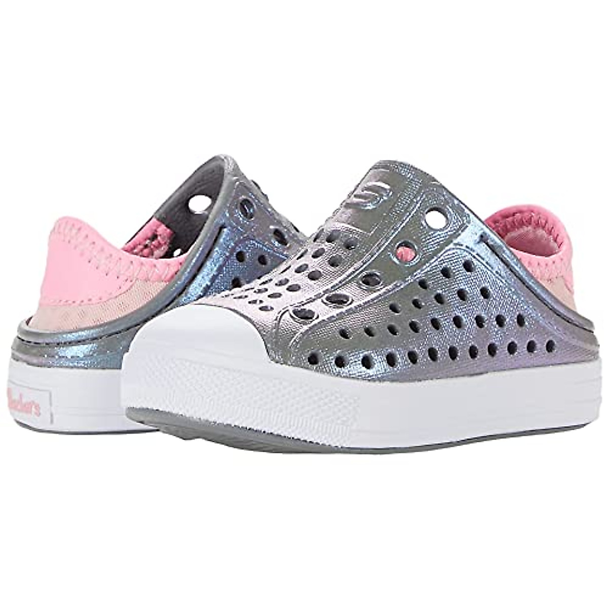 Skechers Baby Girl's Foamies - Guzman Steps Shimmer Sweet 86958N (Toddler) Gray/Pink 8 Toddler M