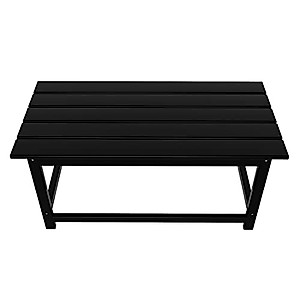 WestinTrends Malibu Outdoor Coffee Table, 35" x 17.5" All Weather Poly Lumber Patio Adirondack Coffee Table for Garden Lawn Porch Balcony, Black