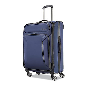 AMERICAN TOURISTER Zoom Softside Luggage with Spinner Wheels (Navy, 2PC SET (25/28))