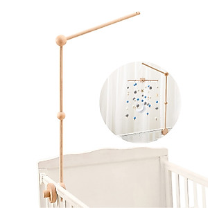 Baby Crib Mobile Arm - Wooden Baby Mobile Crib Holder for Mobile Hanging Baby Crib Attachment for Nursery Decor