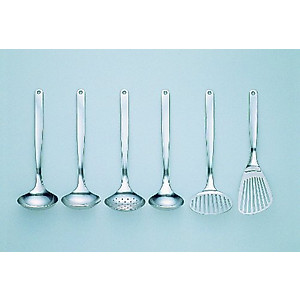 Sori Yanagi Kitchen Tools, Set of 3 (Turner, Skimmer, Ladle), Total Length: 8.9 inches (22.5 cm), Stainless Steel