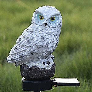 ivolks Solar Garden Lights Outdoor Resin Owl Powered with Stake Waterproof Decorative for Patio Pathway Courtyard Lawn