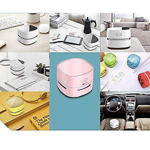 ODISTAR Desktop Vacuum Cleaner, Mini Table dust Sweeper Energy Saving,High Endurance up to 400 mins,360º Rotatable Design for Keyboard/Home/School/Office (Pink)