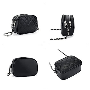 MAXWISE Quilted Crossbody Bags Crossbody Purse Small Crossbody Shoulder Bag with Chain Strap Side Purse for Women