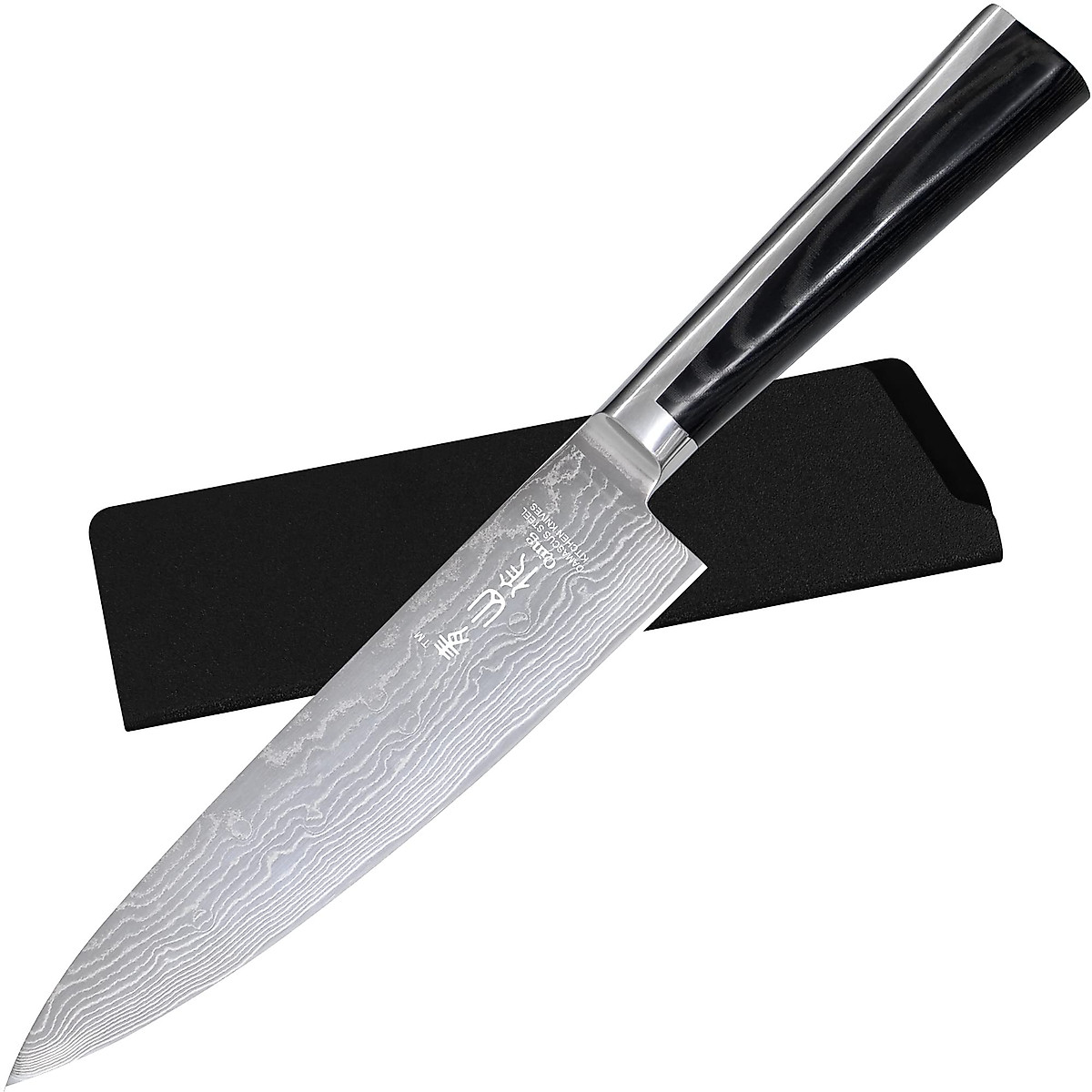 XYJ Japanese Damascus Chef Knife With G10 Handle,Vegetable Cooking Knives,Damascus Steel Kitchen Knife,Meat Cleaver Butcher Knives,Culinary Slicer (8 Inch)