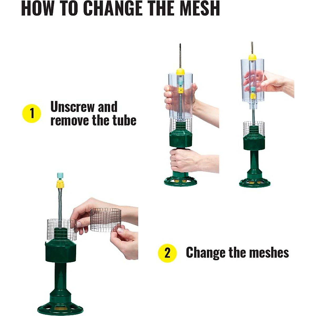 Squirrel Buster Nut Feeder Squirrel-Proof Bird Feeder for Nuts and Fruit, Two Meshes