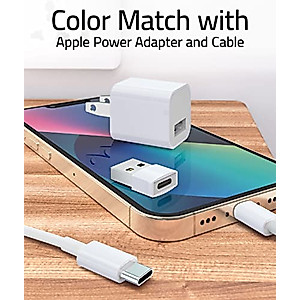 Syntech USB to USB C Adapter 4 Pack, Type C Female to USB Male Converter Power Charger Cable Adapter Compatible with MagSafe Apple Watch Series 9/SE/Ultra 2 iPhone 15 Plus Pro Max AirPods Pro, etc