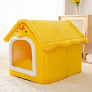 EastVita Pet House Ultra Soft Bed for Cat Dogs,Igloo Dog House Pet Sleep House Removable Washable Warm Cave Hideout House Indoor Tent Huts for Pet Kittens Puppy L19.2x15.3x18in