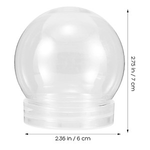 EXCEART 10pcs DIY Clear Plastic Water Globe Snow Globe 2Inch Clear Snow Globe with Screw Off Cap for DIY Crafts Christmas Home Decoration