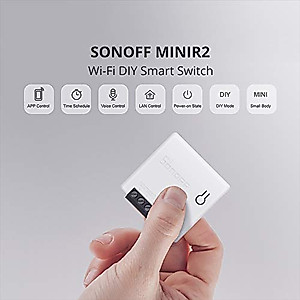 SONOFF Mini R2 10A Smart WiFi Wireless Light Switch, Universal DIY Module for Smart Home Automation Solution, Works with Alexa & Google Home Assistant, Compatible with IFTTT, No Hub Required (5-Pack)