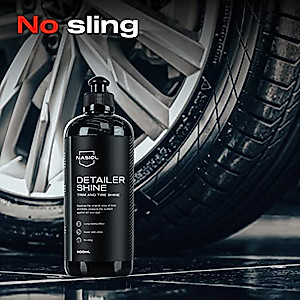 Nasiol DetailerShine Trim and Tire Shine Spray, Trim Shine Care, Tire Coating&Dressing, Best Tire Shine Products, Car Detailing Supplies,Automobile Trim, 17 fl oz.