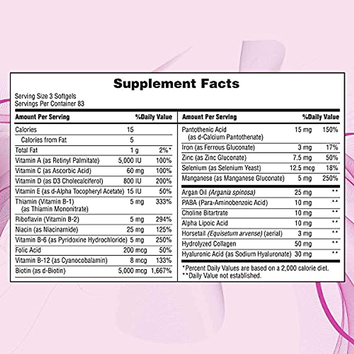 Nature's Bounty Hair Skin and Nails 5000 mcg of Biotin - 250 Coated Tablets Extra Strength (Four Bottles each of 250 Softgels) 1 4.0 Count