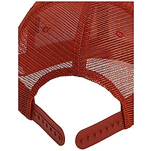 DECKY 6 Panel Flat Bill Trucker Cap, Red