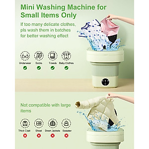 Portable Washing Machine, 9L Mini Laundry Washer with 3 Modes Cleaning for Underwear, Baby Clothes, Sock, Small Delicates. Foldable Washer and Dryer Combo for Apartment, Home, Hotel, Camping,RV(Green)