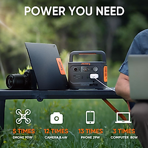 Jackery Solar Generator 300 Plus Portable Power Station with 40W Book-sized Solar Panel, 288Wh Backup LiFePO4 Battery, 300W AC Outlet, Only 5KG for RV, Outdoors, Camping, Traveling, and Emergencies (Renewed)