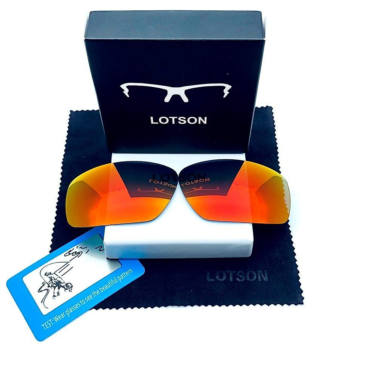 LOTSON Replacement for Fire Red Polarized Lenses Oakley Scalpel Sunglasses
