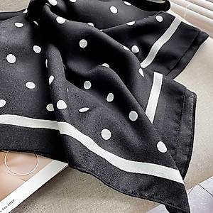 JERLA Women's Scarves Lady Light Soft Fashion Solid Scarf Wrap Shawl plaid scarf (Polka dot black)